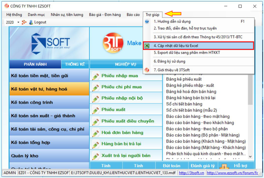 Hướng dẫn sử dụng 3TSoft - Hướng dẫn cập nhật dữ liệu từ excel - 3Ts - Công ty Cổ phần 3T-SMARTKEY